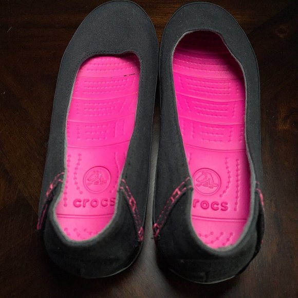 CROCS | Shoes | Crocs Stretch Sole Charcoal Canvas Slipon Flat Loafer ...